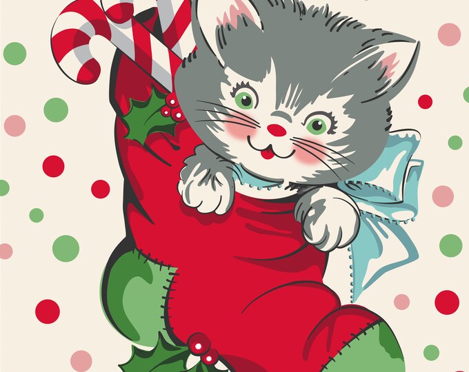 Moda - Kitty Christmas Panel - Etsy