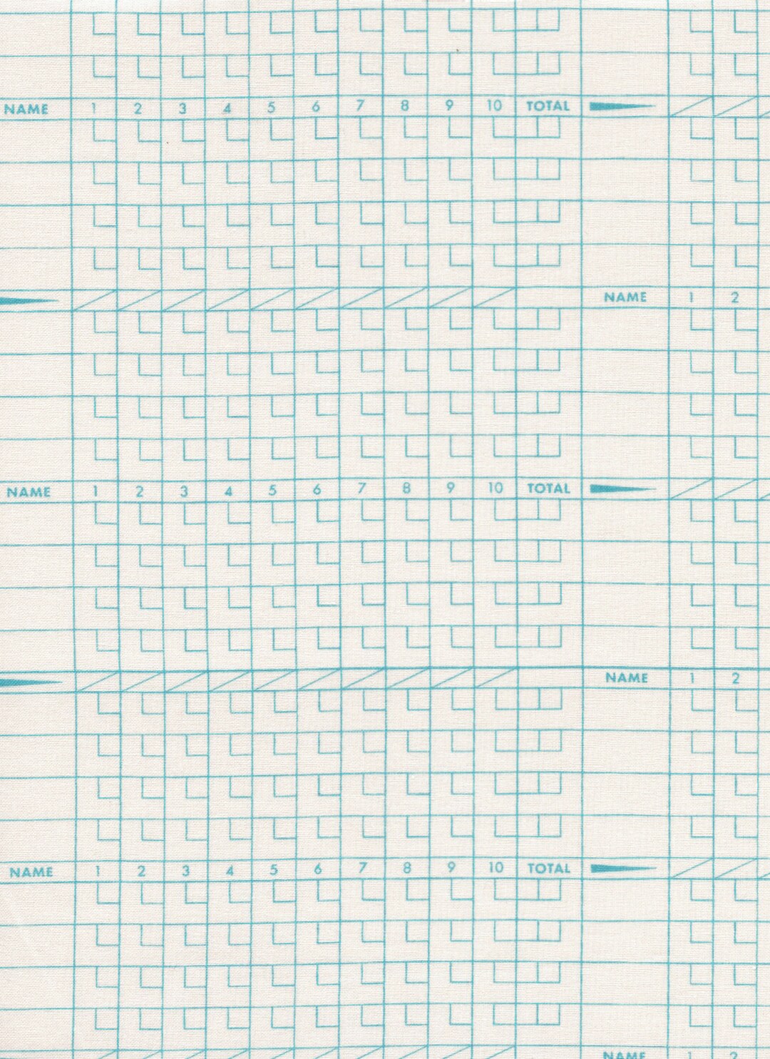 Cotton Steel Lucky Strikes Score Card Ivory Fabric-sold by the Half ...