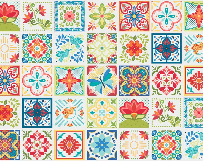Moda - Land of Enchantment - Tiles Marshmallow White Panel - Etsy