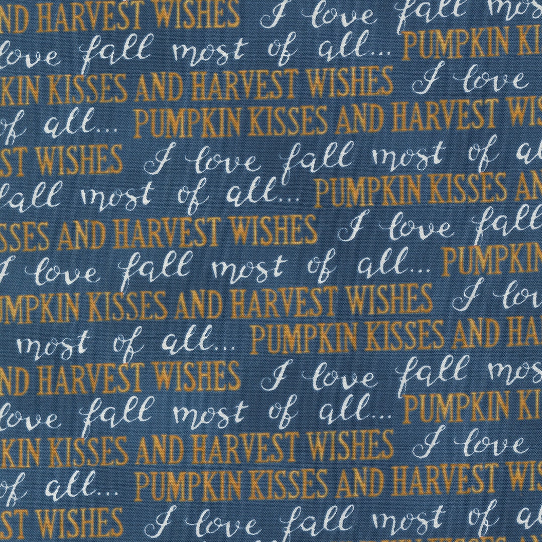 Moda - Harvest Wishes - Fall Words Night Sky Fabric-sold by the Half ...