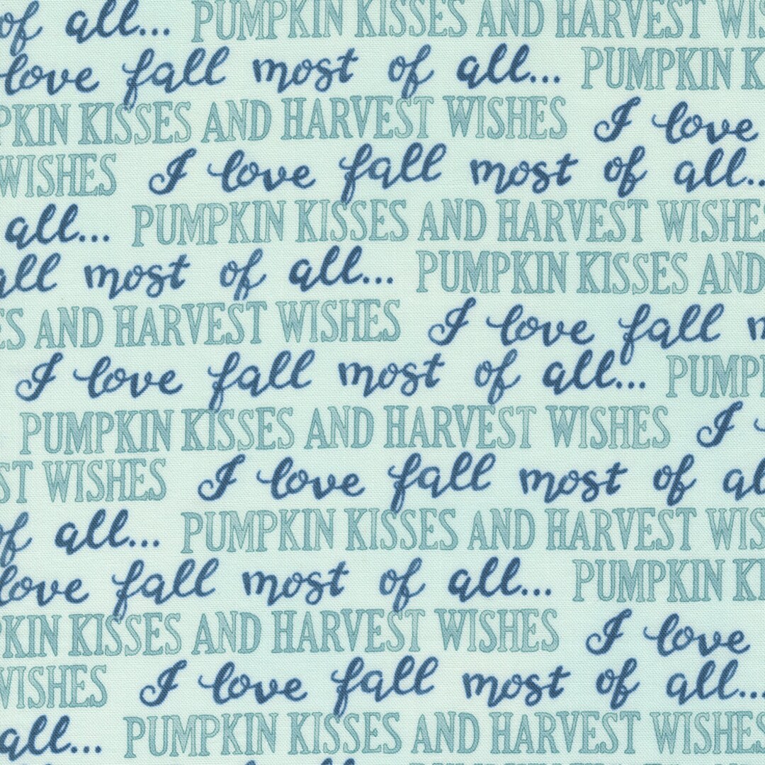 Moda - Harvest Wishes - Fall Words Aqua Fabric-sold by the Half Yard ...