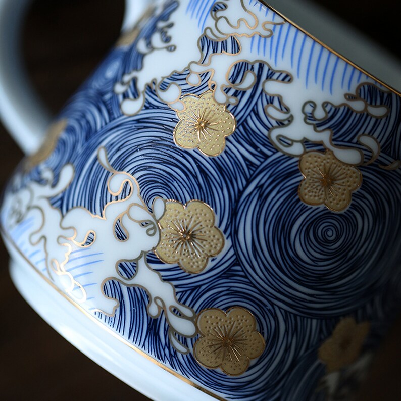 Enamel Cherry Blossom Wave Mugceramic Tea Mugs With Filters - Etsy