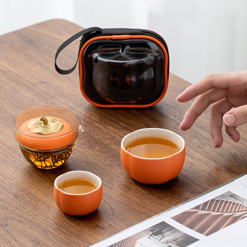 Portable Travel Tea Set Chinese Traditional Creative Persimmon - Etsy