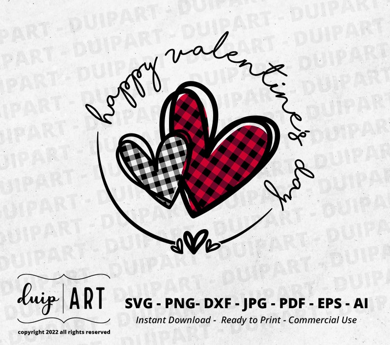 Buffalo Plaid Valentine Svghappy Valentine's Day - Etsy