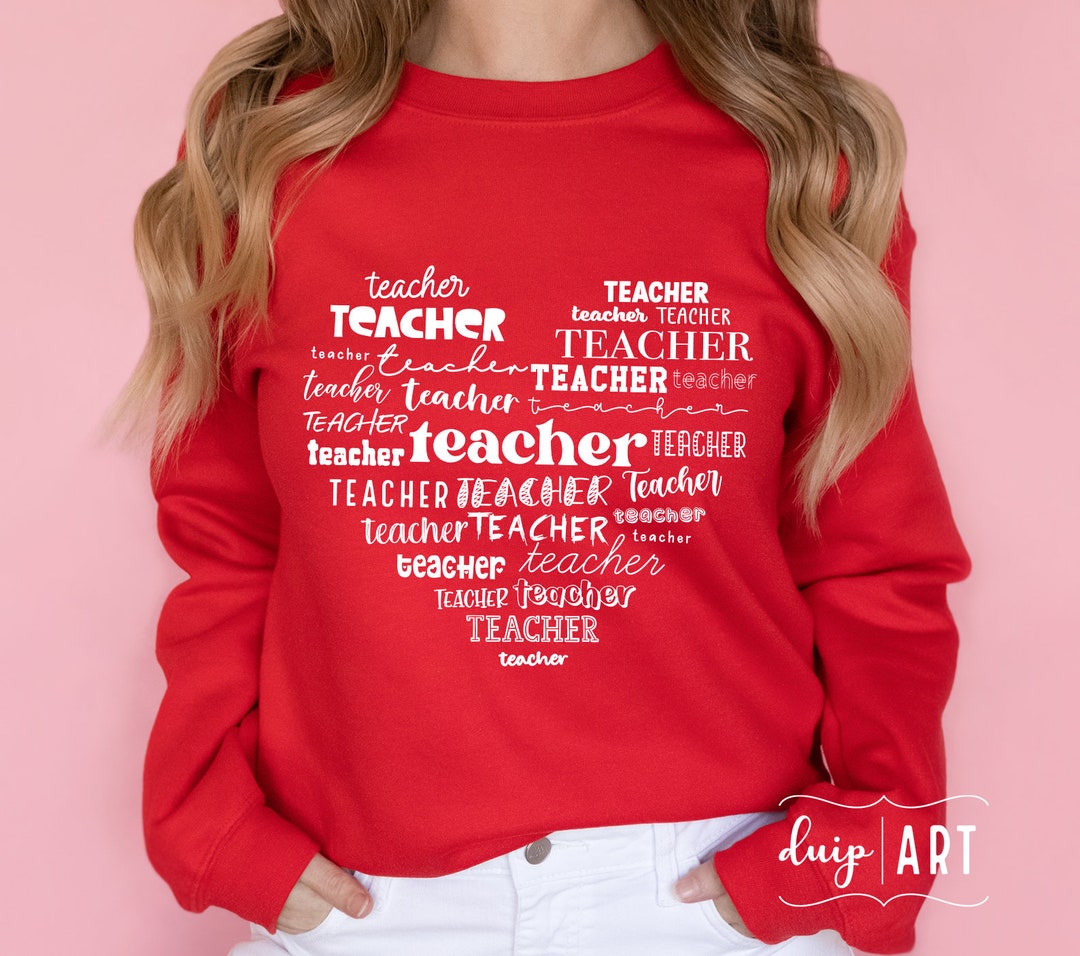 Teacher Heart SVG, Valentine's Day Typography (digital Files) - Etsy