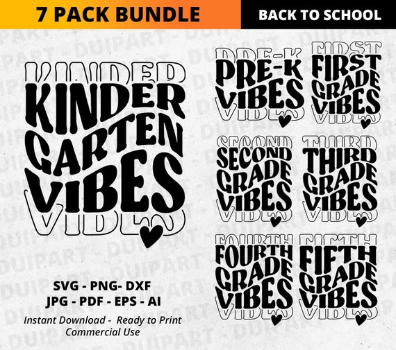 Grade Vibes Bundle SVG Back to School Bundle Back to School - Etsy