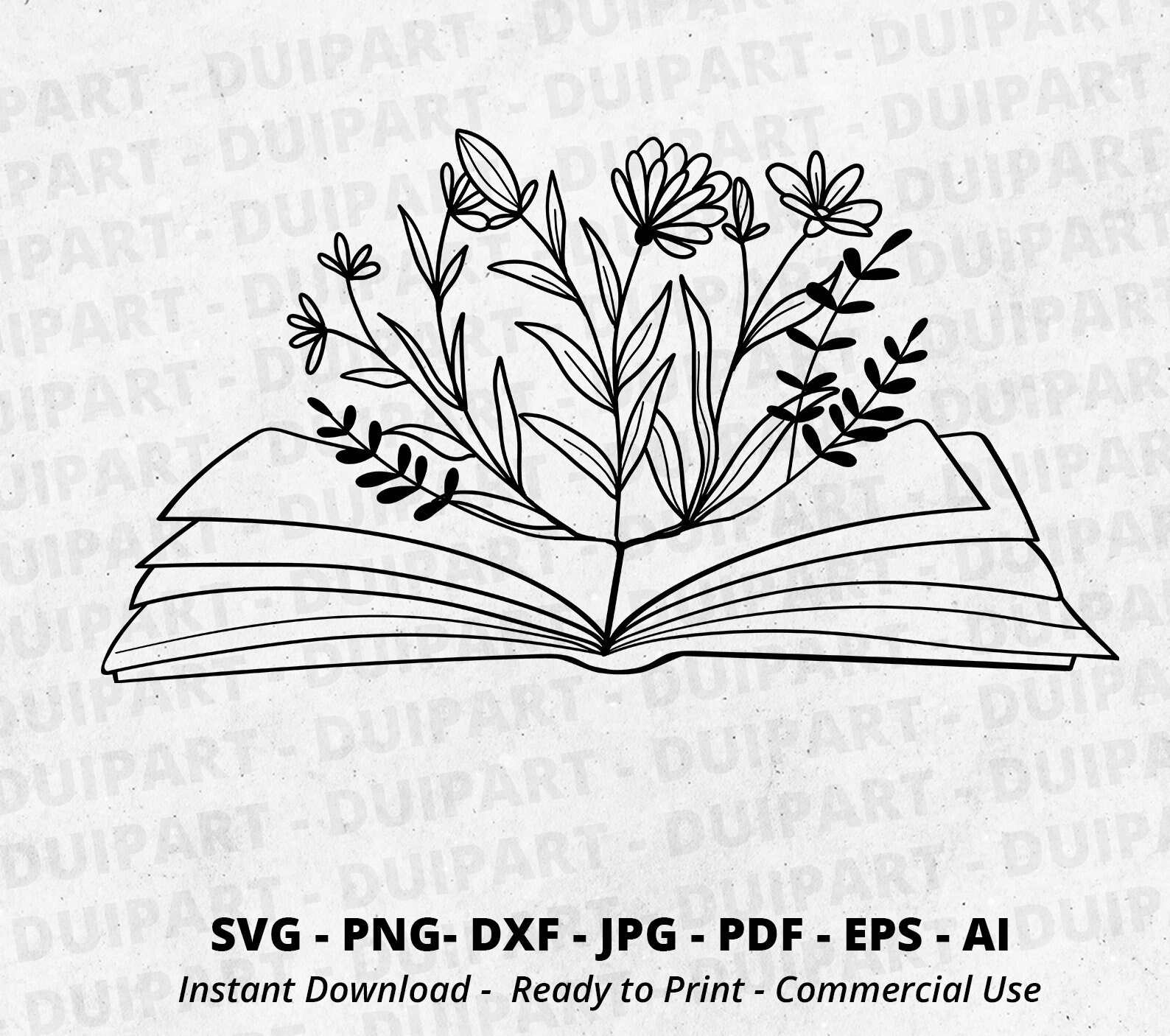 Flower Book SVG Book Svg Wildflower Svg Cricut SVG Doodle | Etsy