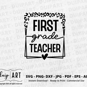 First Grade Teacher SVG PNG, First Grade Svg, Teacher Svg, Back to ...