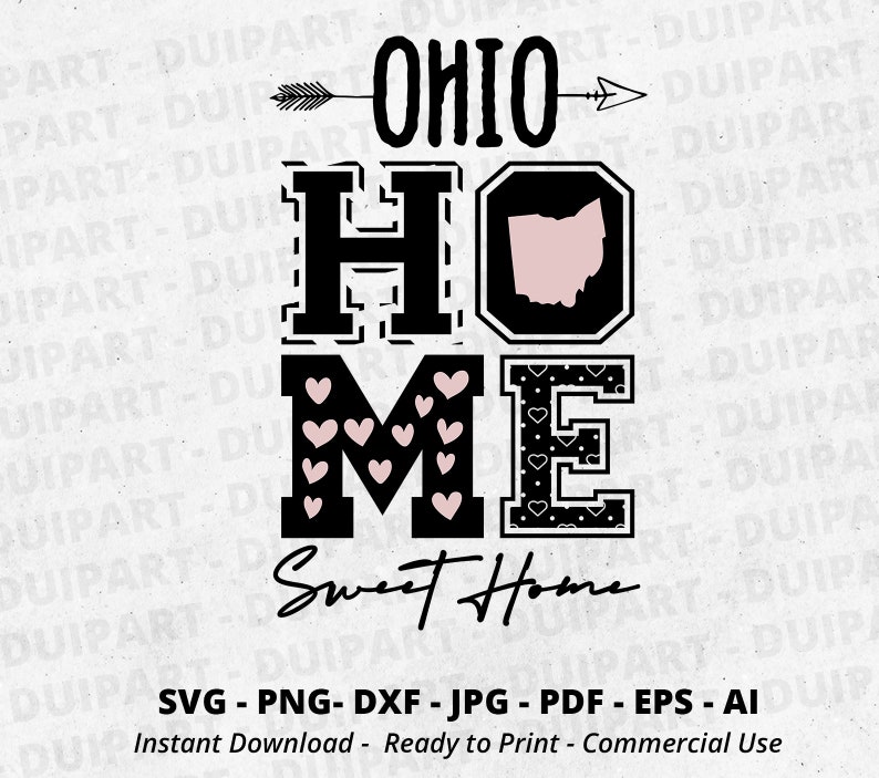 Ohio Svg Home Sweet Home Svg Ohio Love Svg Heart Svg Ohio - Etsy