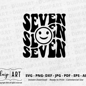Stacked Seven SVG, Seven Svg, Seventh Birthday SVG, I Am 7 Svg ...