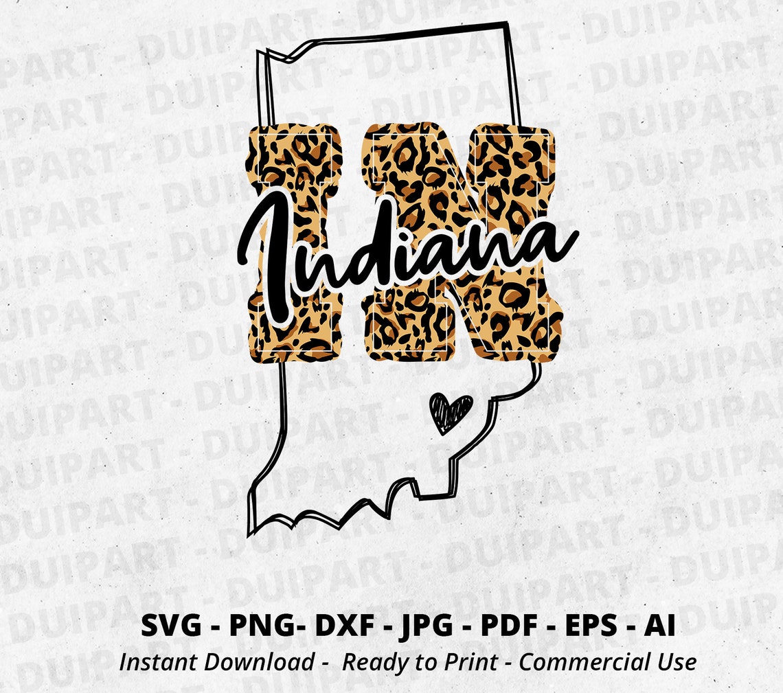 Indiana Leopard Svg IN Leopard Svg Indiana Svg Leopard Svg - Etsy