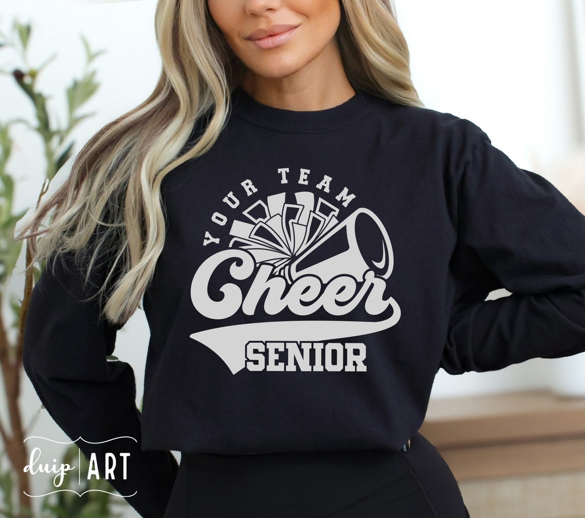 Cheer Senior SVG, Pom Pom, Megaphone, Cheerleading Design (digital ...