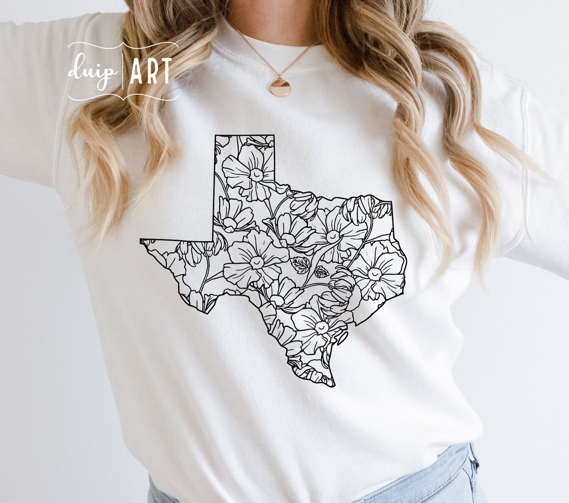 Texas Svg Texas State Svg Flower Svg Outline Svg Cricut - Etsy