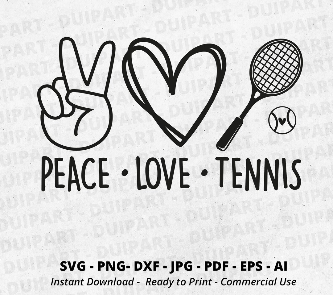 Peace Love Tennis Svgtennis Svgtenis Player Shirttennis - Etsy