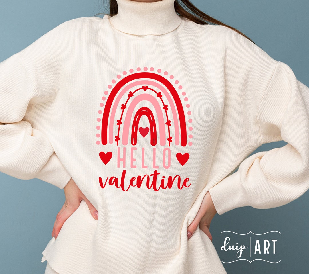 Valentine Rainbow Svg,hello Valentine Svg, Valentine Vibes,valentine's ...