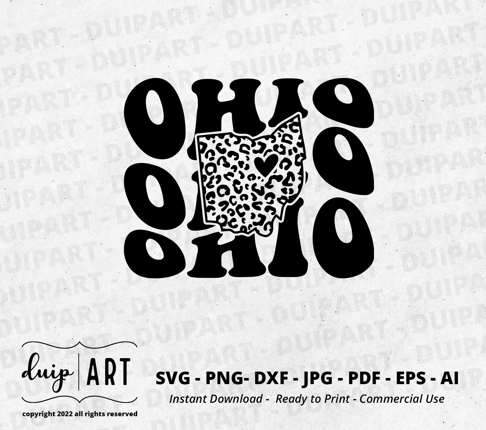 Stacked Ohio SVG Leopard Ohio Svg Ohio Svgohio State - Etsy