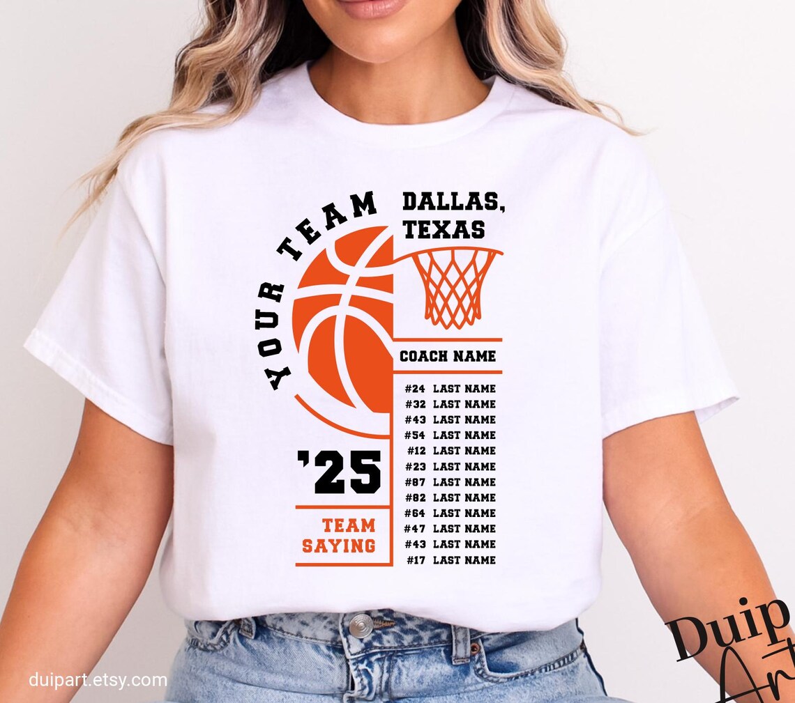 Basketball Team Roster SVG, Coach Gift, Team Spirit (digital Download ...