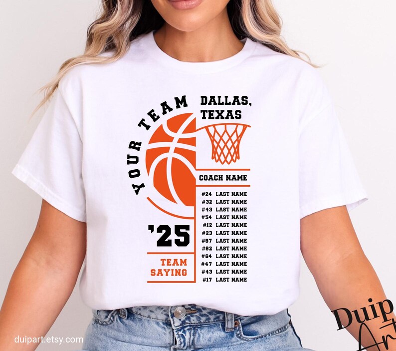 Basketball Team Roster SVG, Coach Gift, Team Spirit (digital Download ...