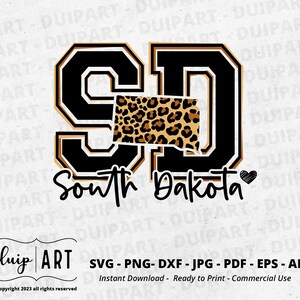 South Dakota Leopard Svg SD Leopard Svg South Dakota Svg - Etsy