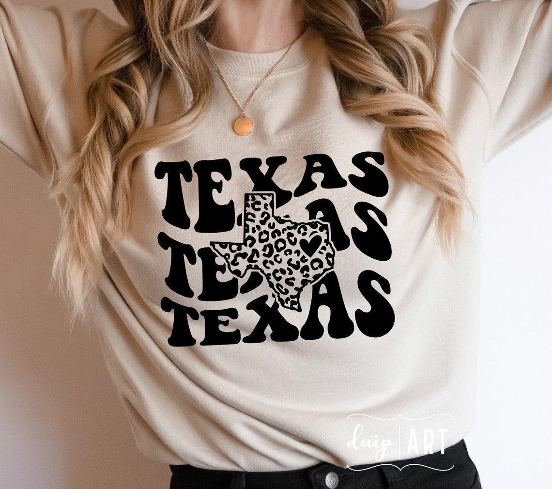 Stacked Texas SVG Leopard Texas Svg Texas Map Svg Texas - Etsy