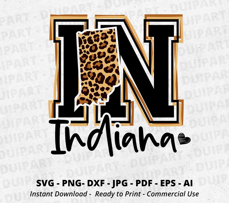 Indiana Leopard Svg IN Leopard Svg Indiana Svg Leopard Svg - Etsy