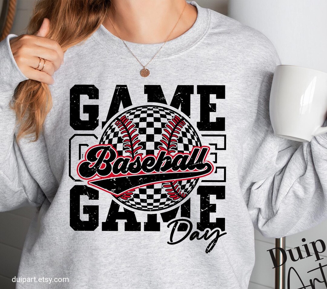 Baseball Game Day Svg Png, Retro Baseball Shirt Design, Checkered ...