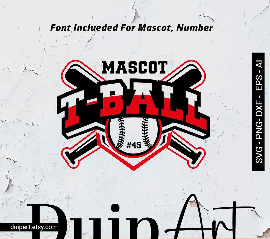 T-ball SVG PNG, T-ball Team Template Design for Cricut, Custom Sports ...