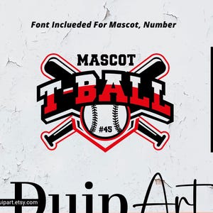 T-ball SVG PNG, T-ball Team Template Design for Cricut, Custom Sports ...