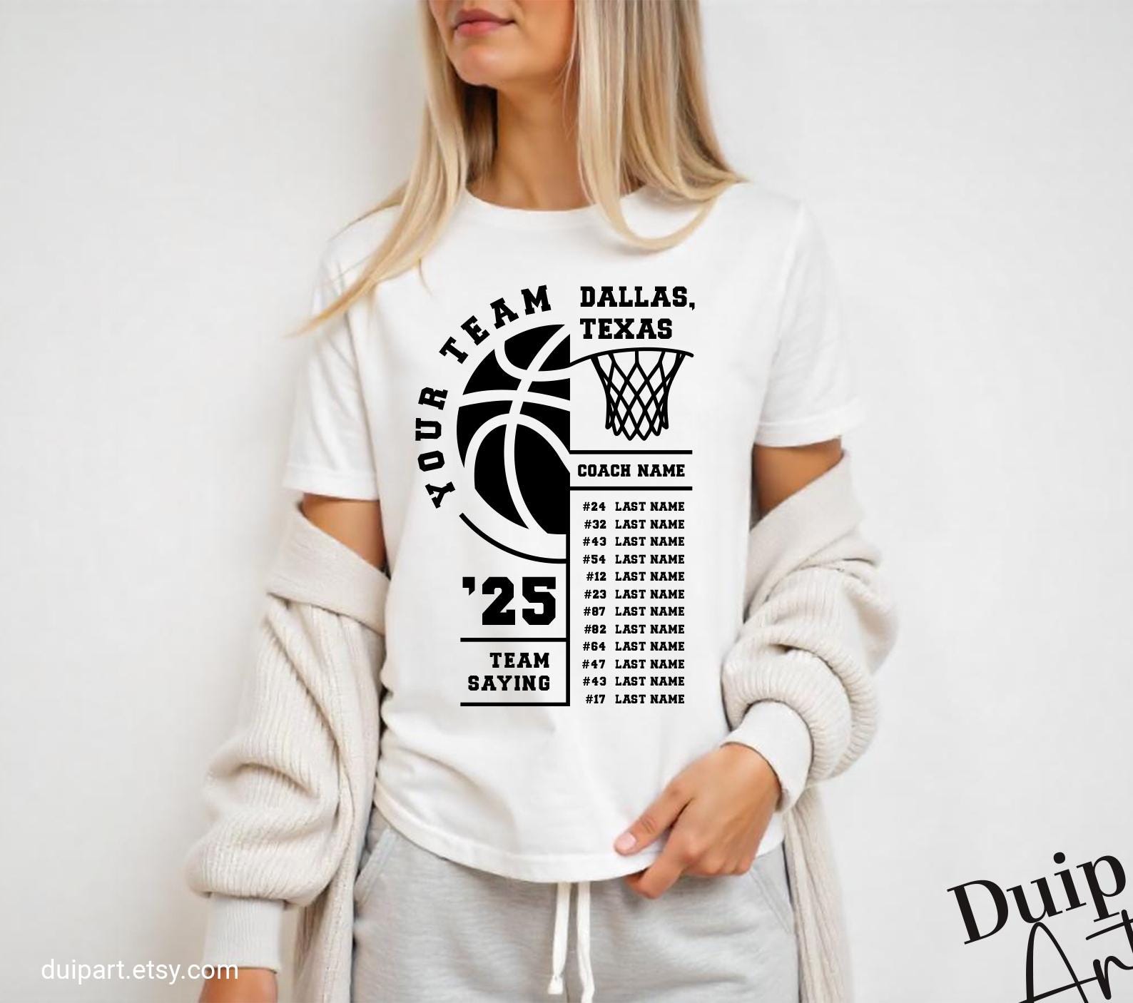 Basketball Team Roster SVG, Coach Gift, Team Spirit (digital Download ...