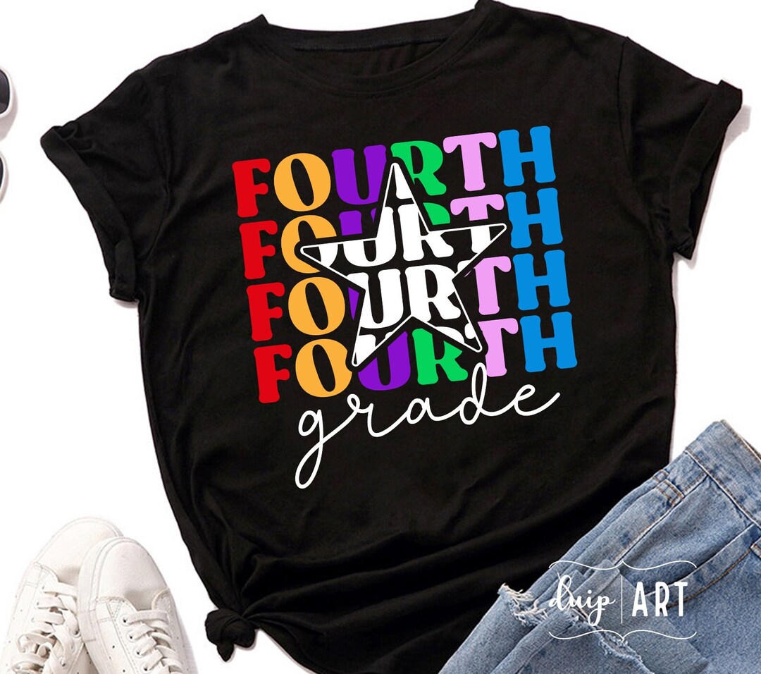 Fourth Grade SVG PNG, 4th Grade Svg, Stacked Fourth Grade, Back to ...