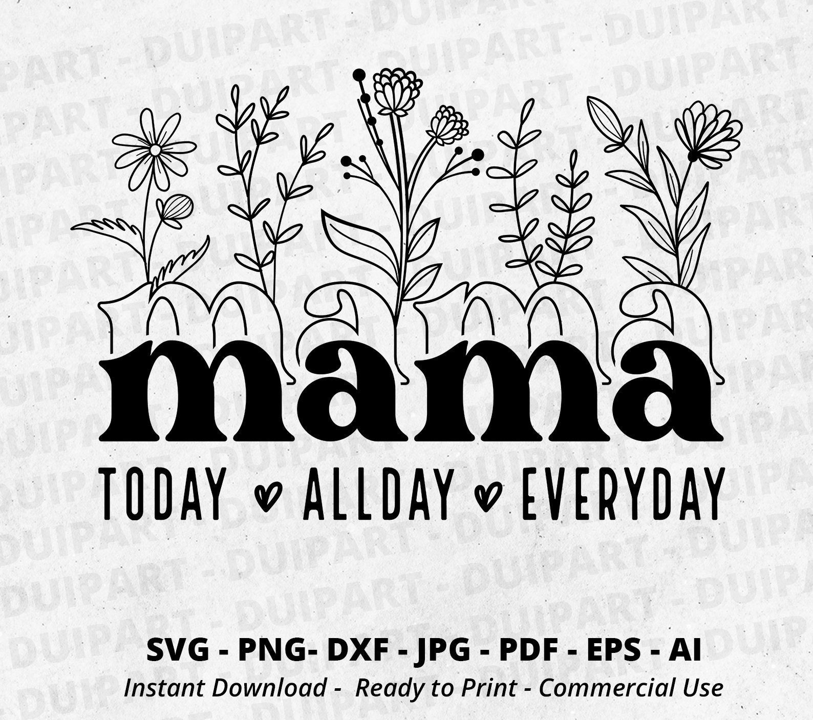 Mama SVG Floral Mama Svg Flower Mama Svg Mother Svg - Etsy