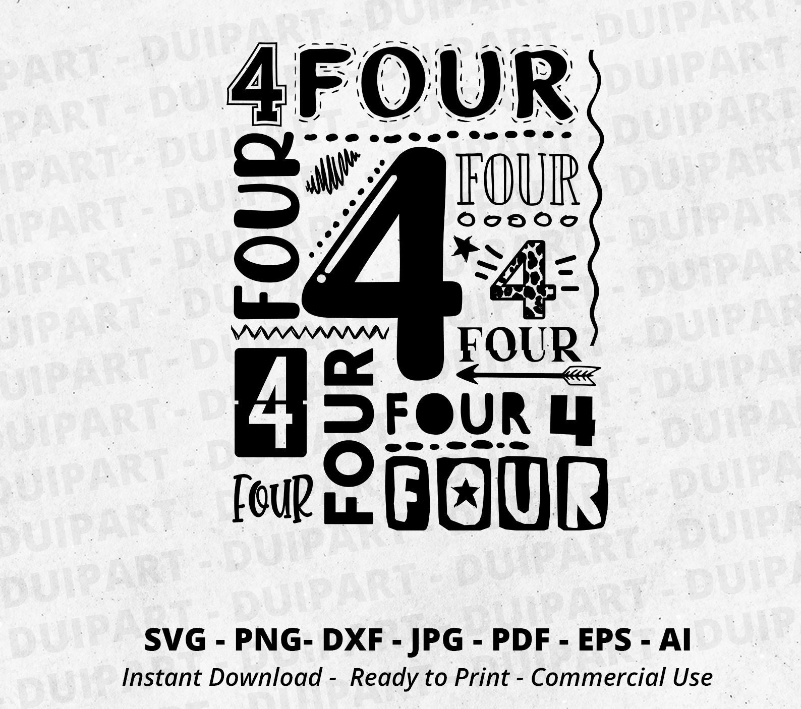 4th Birthday SVG I Am 4 Svg 4 Four Collage Svg Boy Birthday - Etsy