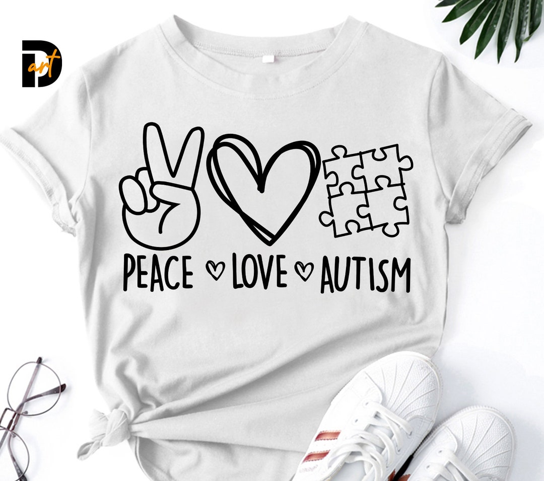 Peace Love Autism Svgautism Awareness Autism Support - Etsy