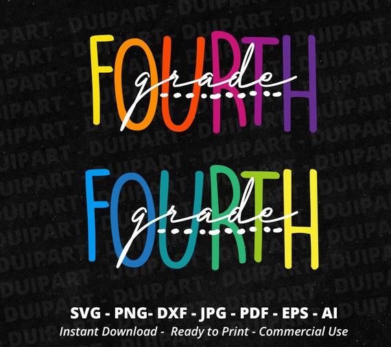 Fourth Grade Svg 4th Grade Svg Back to School Svg School | Etsy