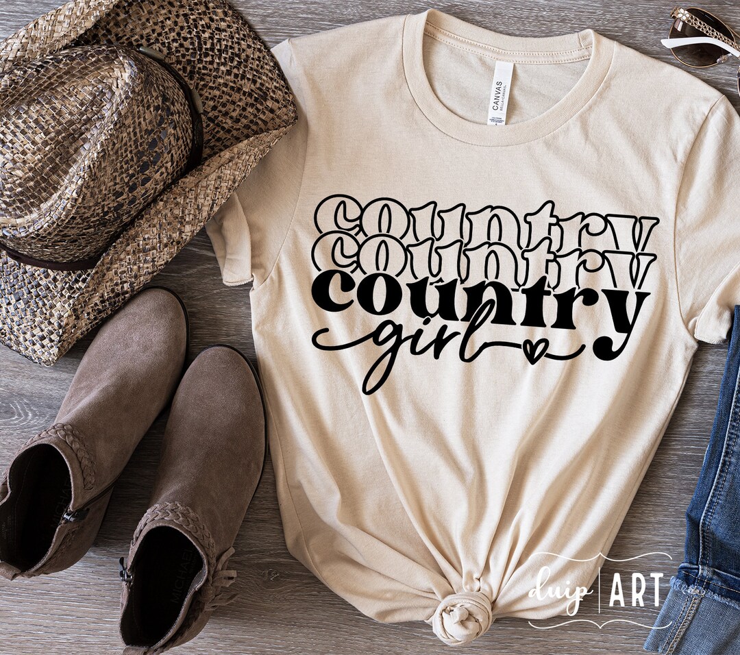 Stacked Country Girl Svgsouthern Girl Svgsmall Town Girl - Etsy