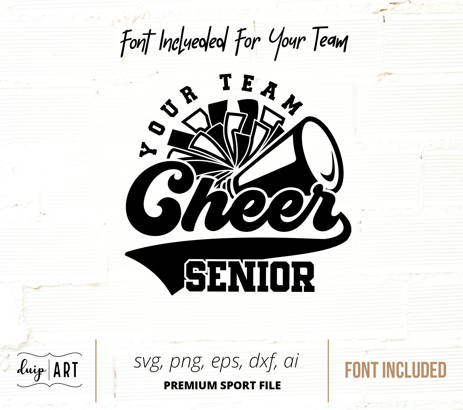 Cheer Senior SVG, Pom Pom, Megaphone, Cheerleading Design (digital ...