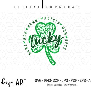 Lucky Mama Svg Png, Leopard Shamrock, Lucky, Mom Svg, Shamrock Heart ...