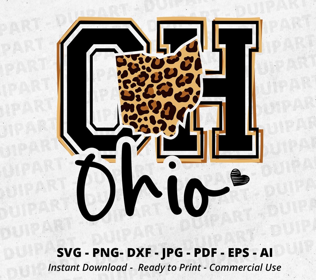 Ohio Leopard Svg, OH Leopard Svg, Ohio Svg, Leopard Svg, Ohio Map Svg ...