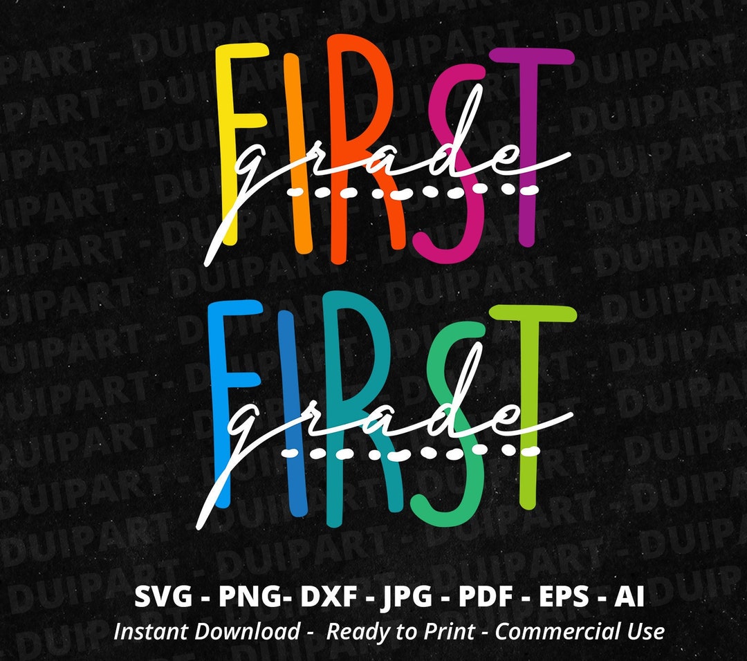 Primer grado svg, 1er grado svg, regreso a la escuela svg, camisa de la escuela svg,Cricut svg ...