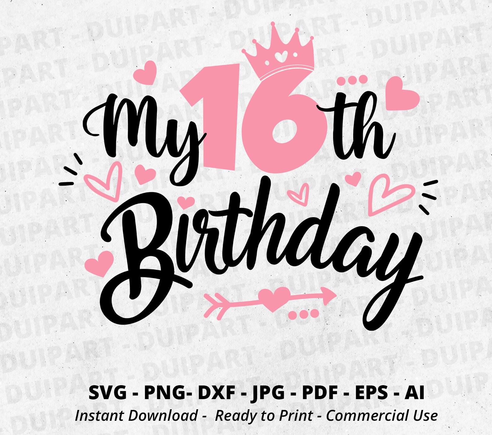 16th Birthday Svgsixteen Birthday Svgmy Birthday - Etsy