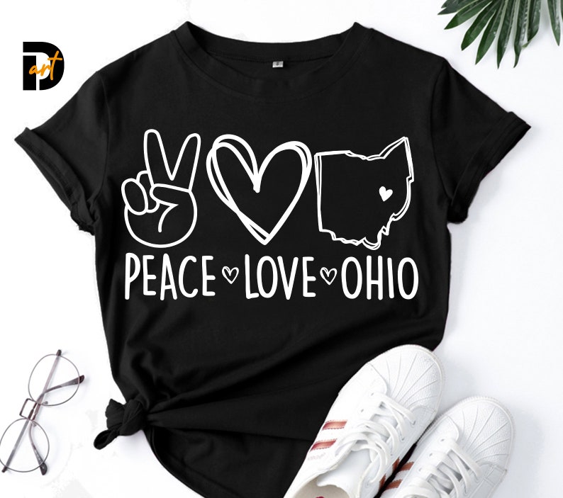 Peace Love Ohio SVG, Hand Drawn State Map (digital Download) - Etsy