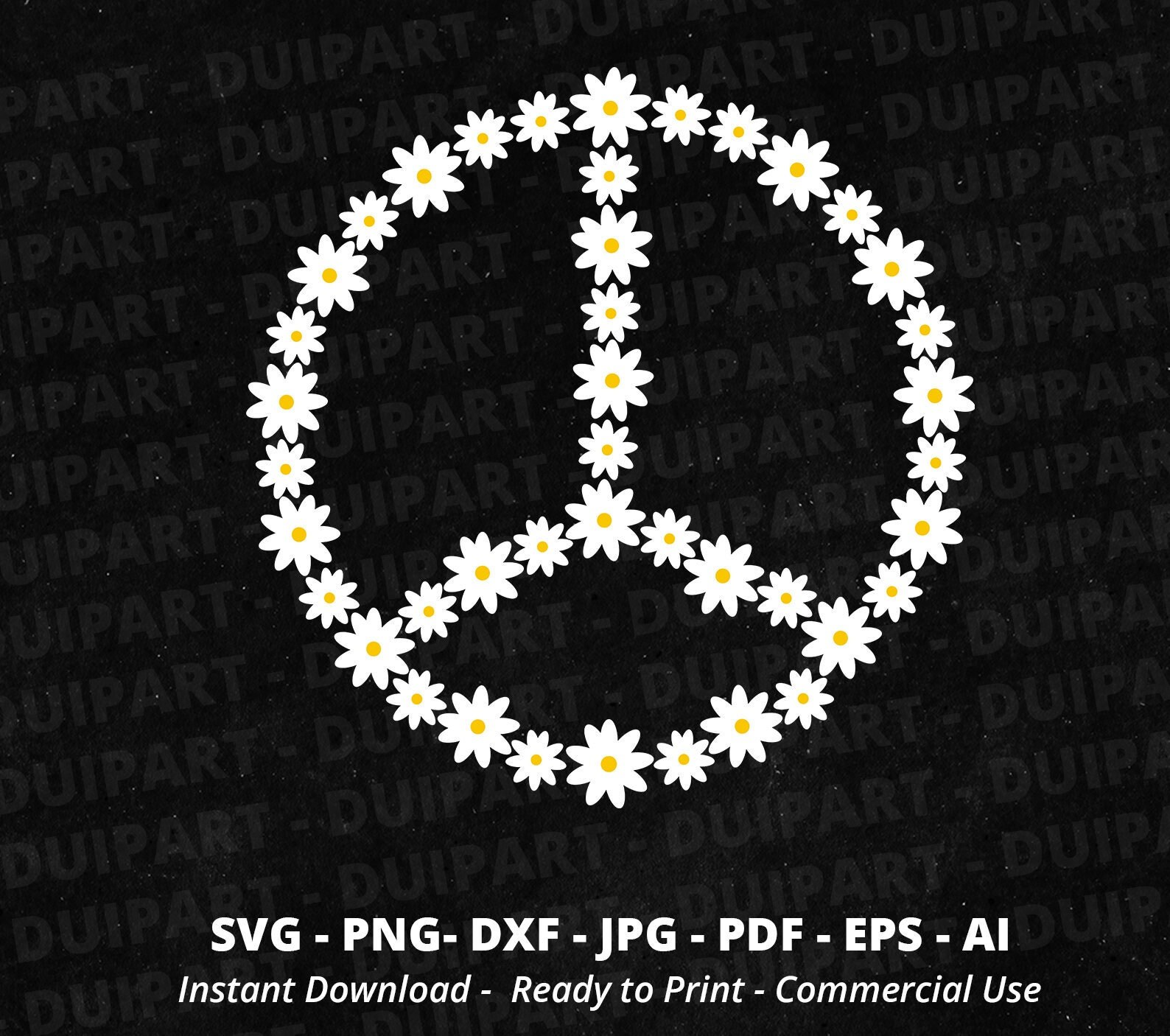 Daisy Peace SVG Peace Sign Svg Daisy Flower Svg Cricut Svg | Etsy