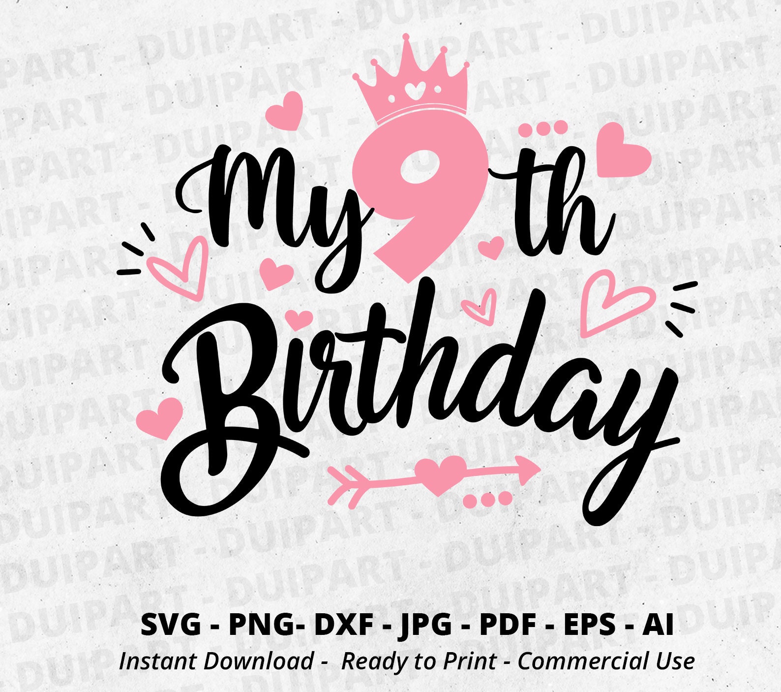 9th Birthday Svg Nine Birthday Svg My Birthday Svgbirthday - Etsy UK