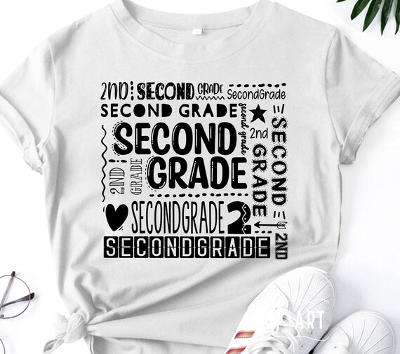 Second Grade Typography SVG Second Grade SVG Back to School - Etsy