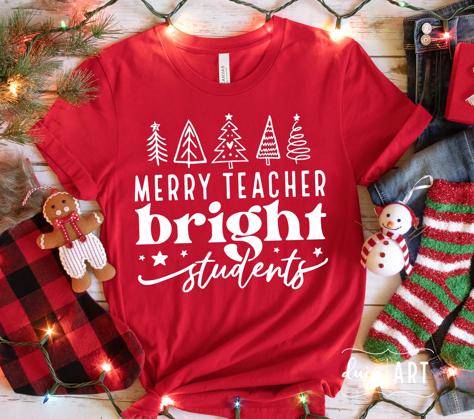 Merry Teacher Bright Students SVG Teacher Christmas Svg One - Etsy