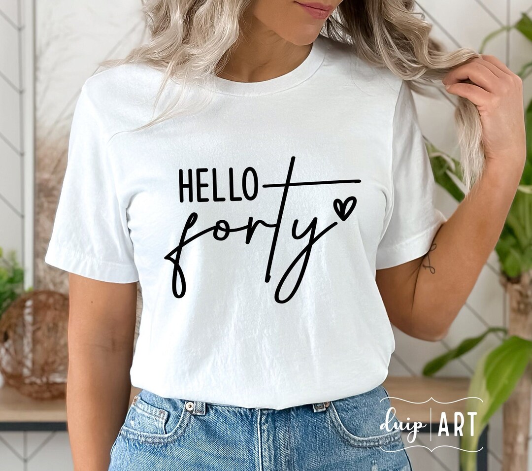 Hello Forty SVG PNG, Hello 40 Svg, 40th Birthday Svg, 40 Years Old ...