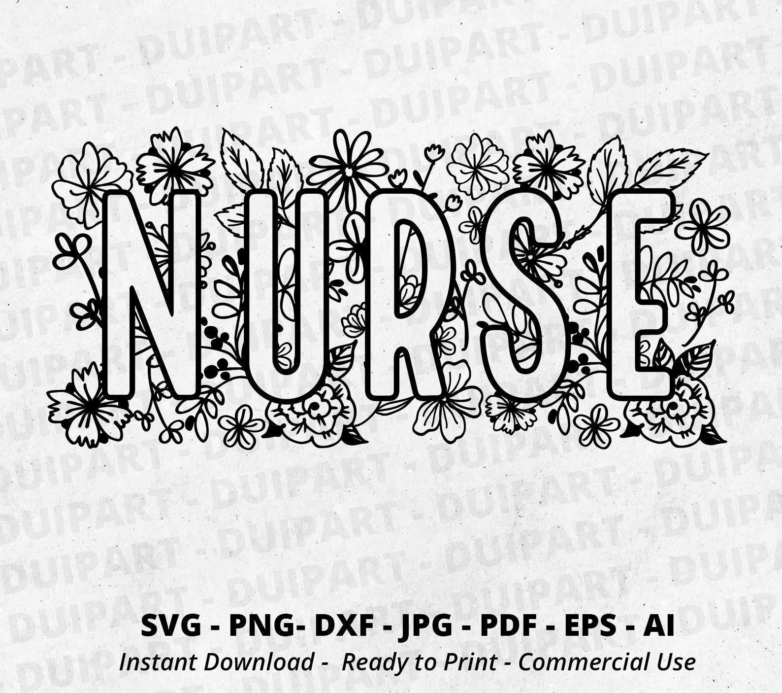 Nurse SVG Floral Nurse Svg Flower Nurse Svg Nurse Mode Svg - Etsy