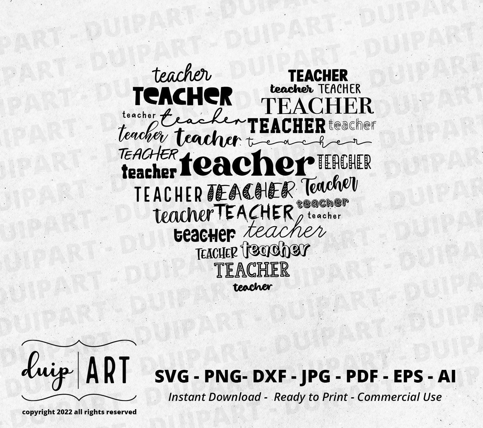 Teacher Heart SVG Teacher SVG Teacher Typography Svg Love - Etsy
