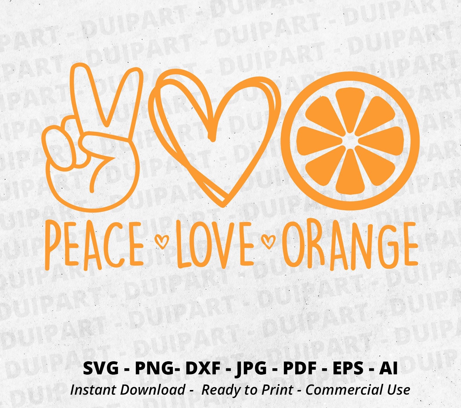 Peace Love Orange Svg Orange Svgorange Juice SVG Love - Etsy