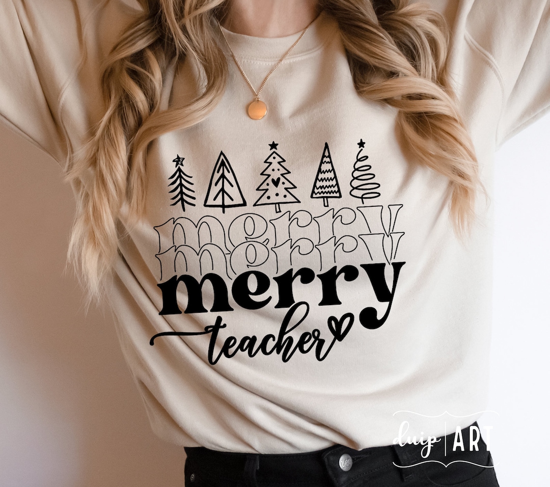 Merry Teacher SVG, Christmas Svg, Christmas Teacher Svg, Teacher Svg ...